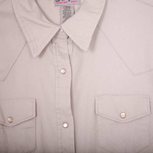 Wrangler | Tops | Wrangler Western Nwt Snap Buttonup Cream | Poshmark
